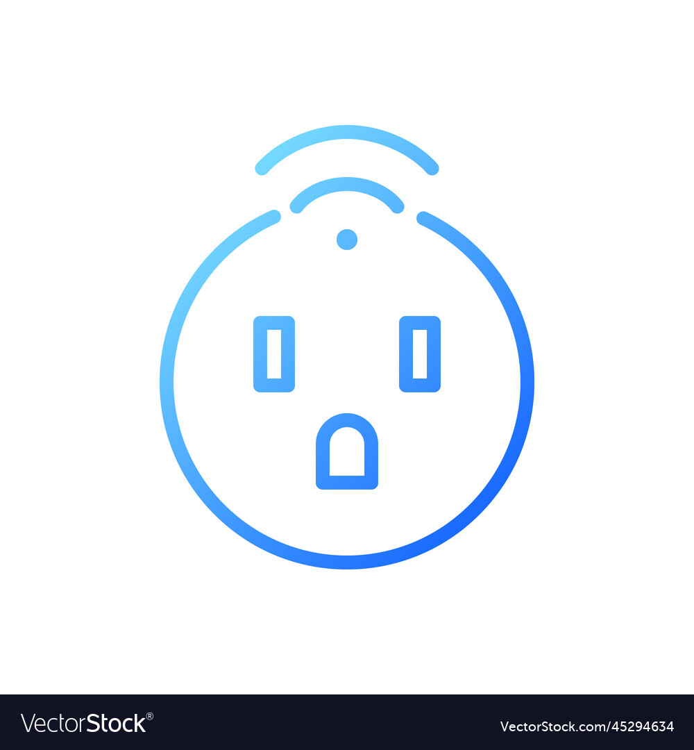 Smart socket pixel perfect gradient linear icon Vector Image