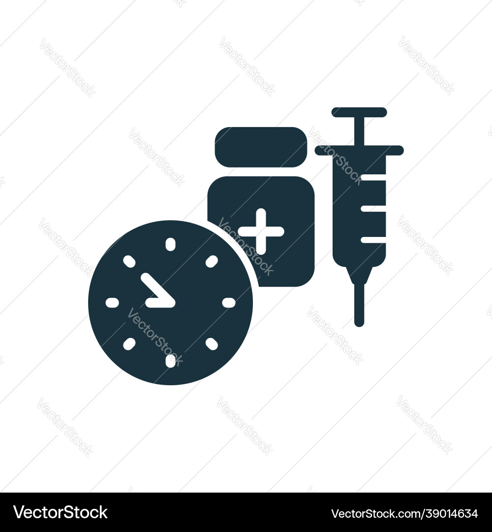 Time to vaccinate silhouette icon syringe Vector Image