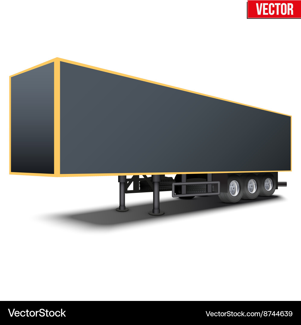 Blank black parked semi trailer Royalty Free Vector Image