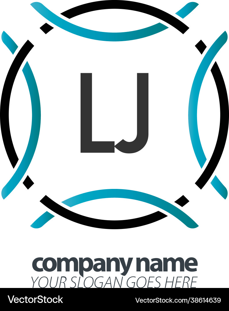 Initial letter lj circle sport logo design Vector Image