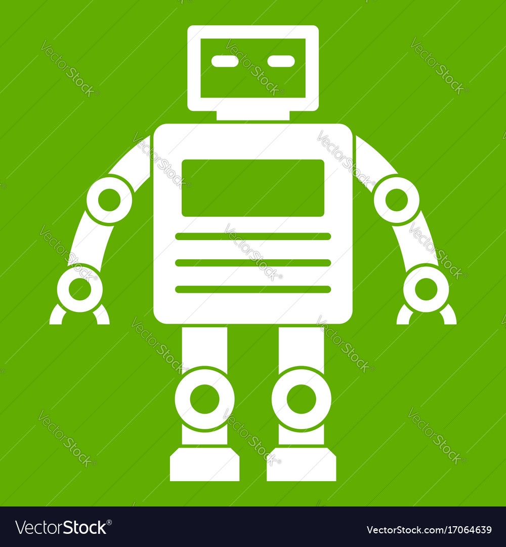 Robot icon green Royalty Free Vector Image - VectorStock
