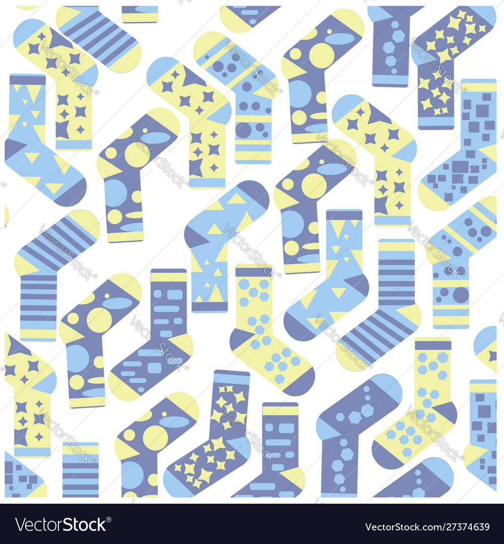 Seamless flat pattern a set different socks Vector Image