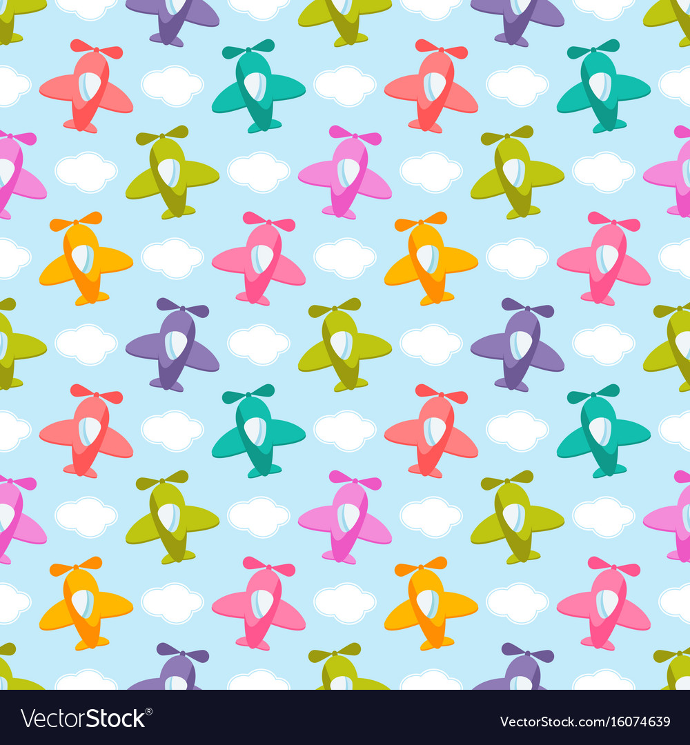 Seamless pattern with color planes Royalty Free Vector Image