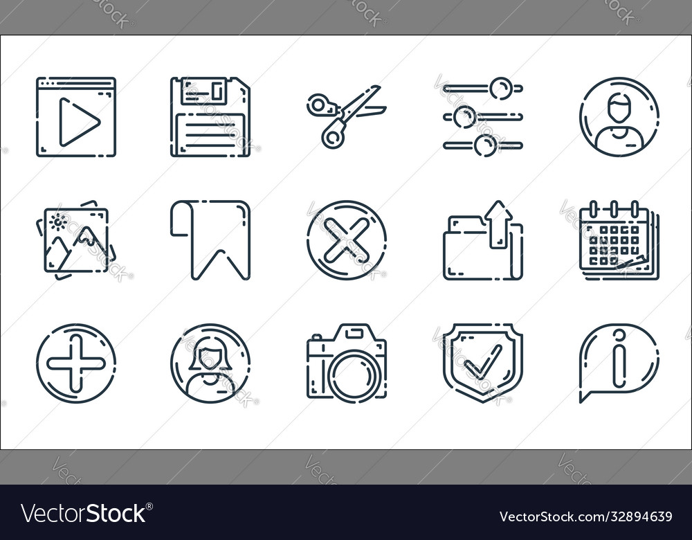 User interface line icons linear set quality line Vector Image