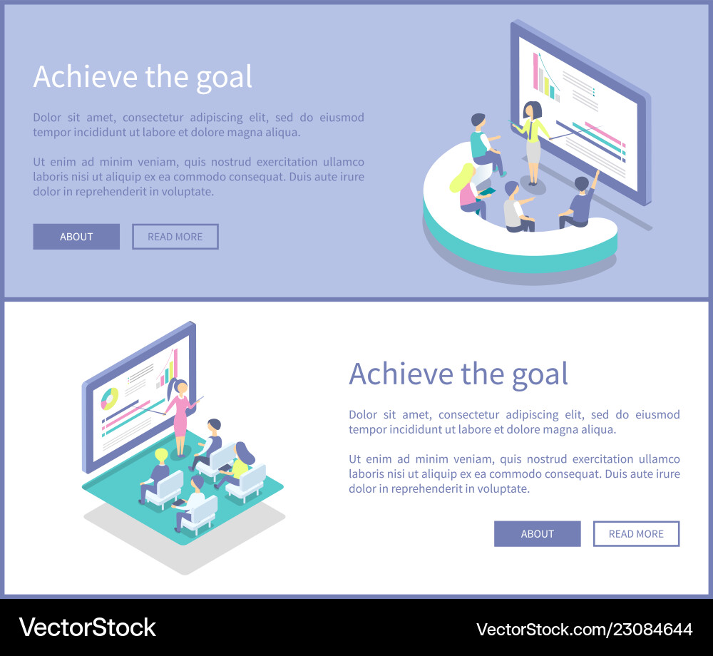 Achieve goal posters with text Royalty Free Vector Image