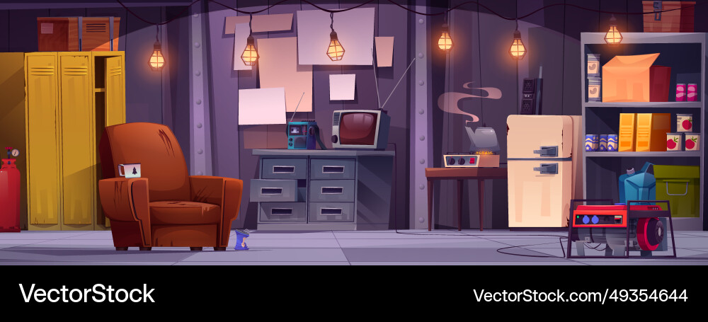 Bunker for survival during bombing or nuclear war Vector Image