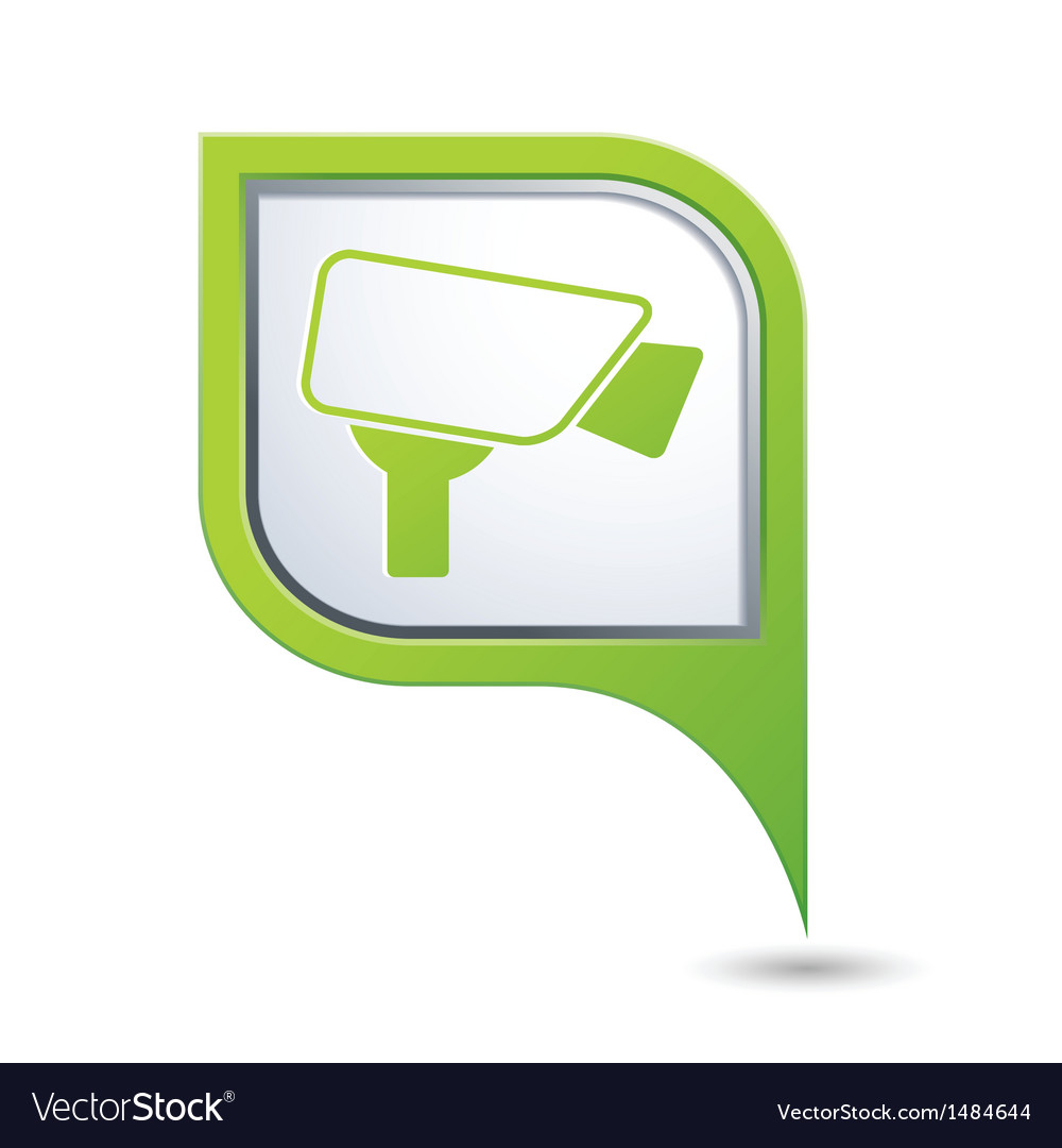 Map pointer with surveillance camera icon Vector Image