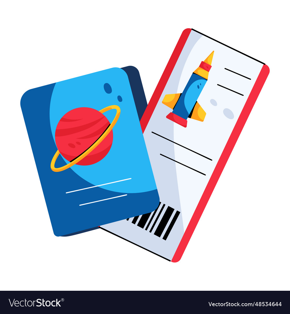 Space ticket Royalty Free Vector Image - VectorStock