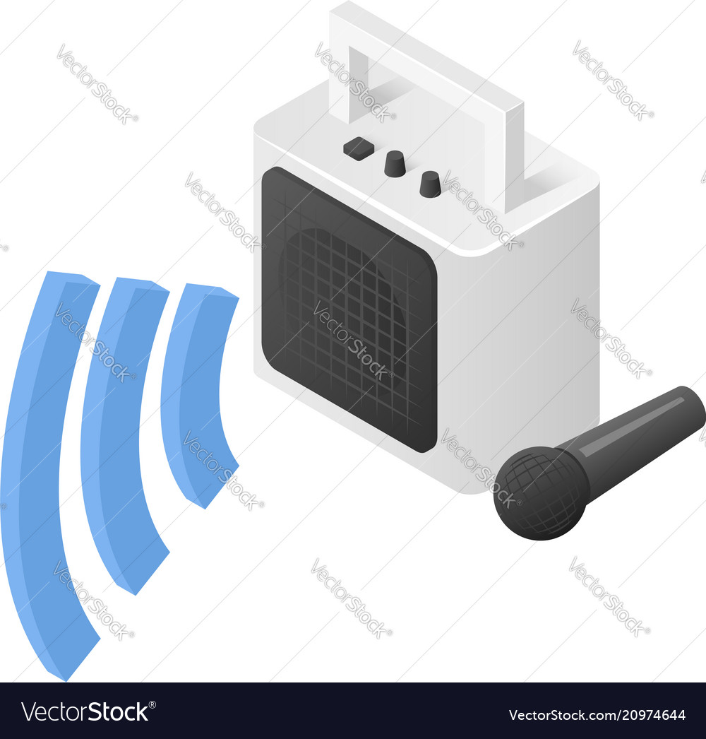 Speaker And Microphone Icon Isometric Style Vector Image