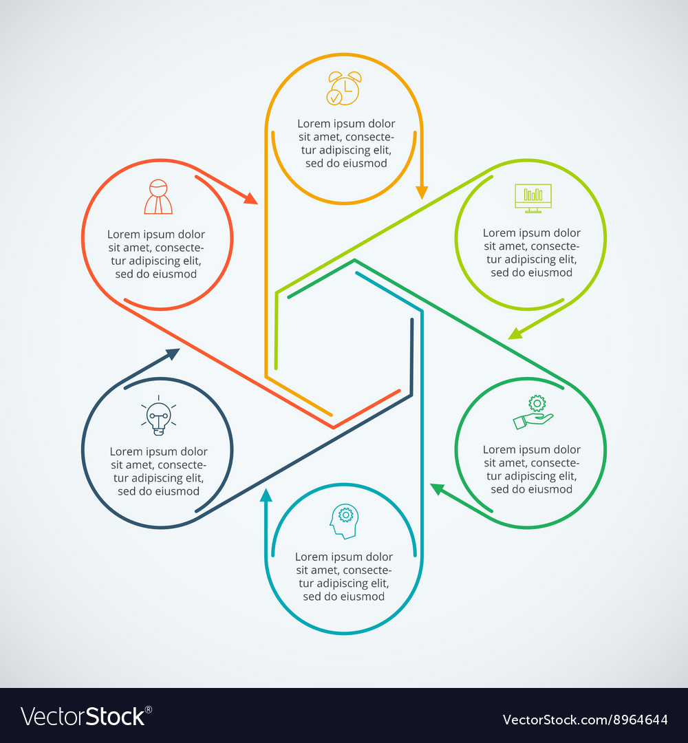 Thin line flat elements for infographic Royalty Free Vector