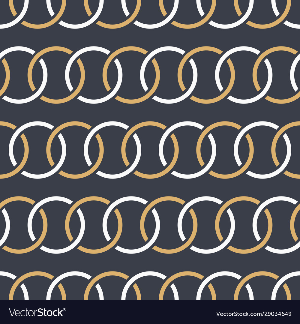 Abstract Seamless Circles Chain Pattern Royalty Free Vector