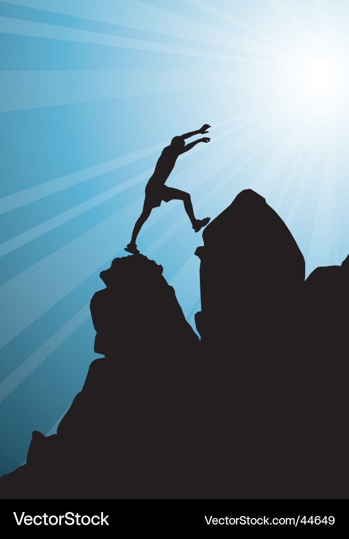 Climbing on top mountain Royalty Free Vector Image