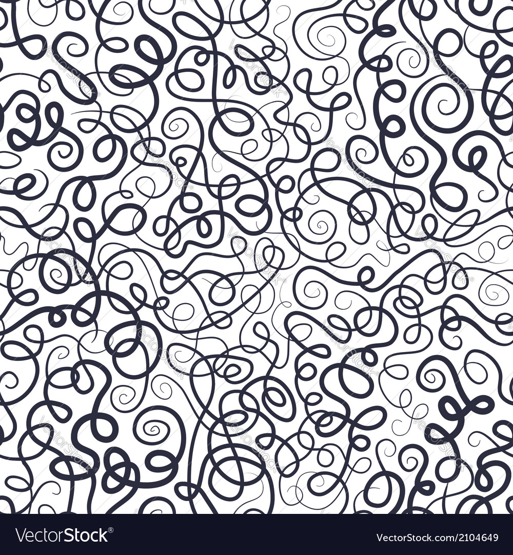 Decorative curly waves lines pattern Royalty Free Vector