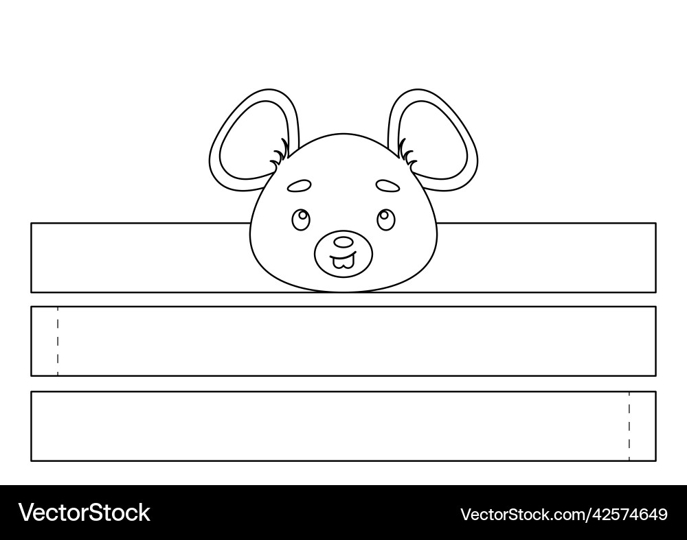 Printable mouse paper crown fun accessory Vector Image