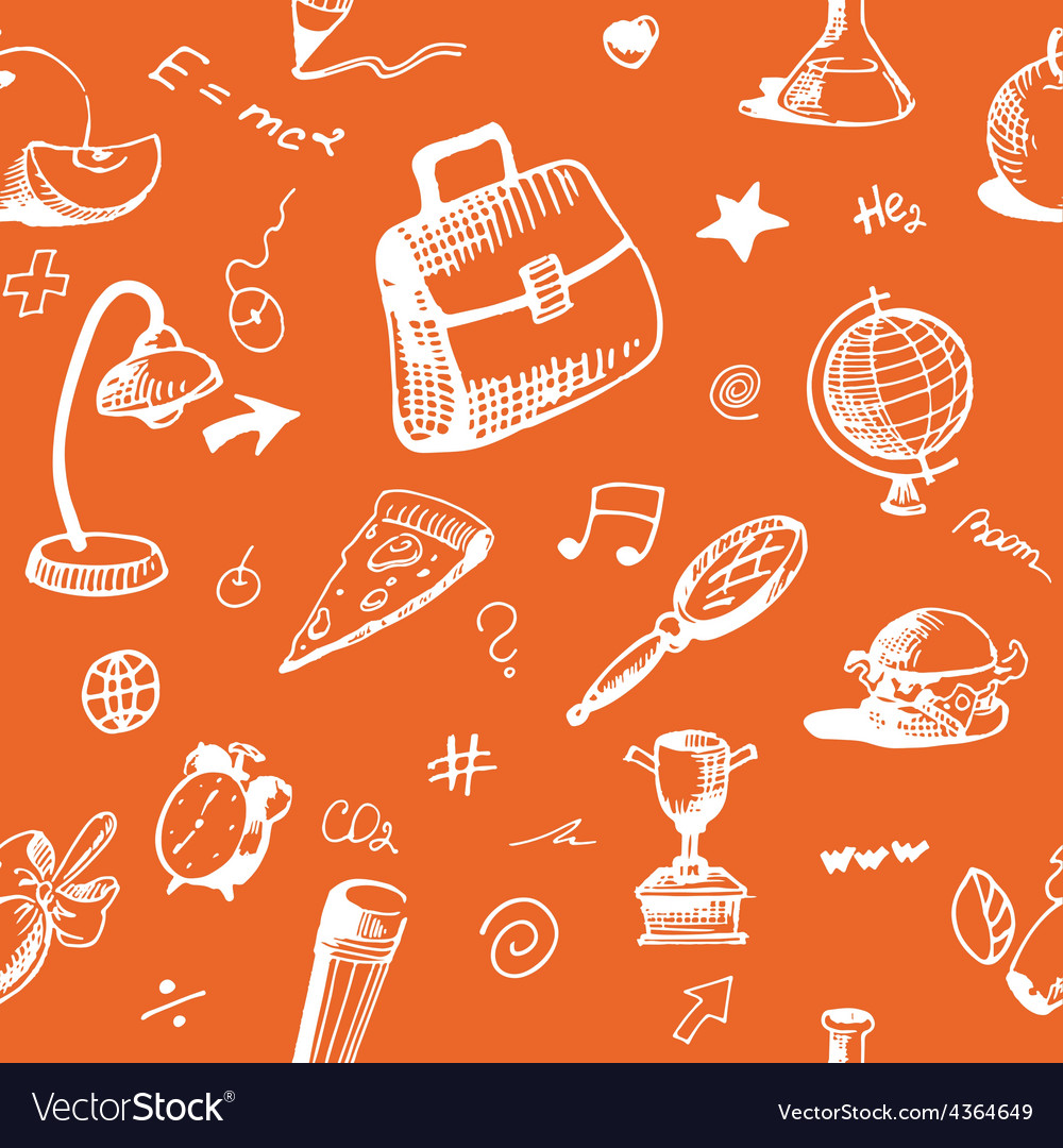 School seamless pattern Royalty Free Vector Image