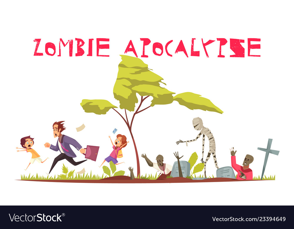Zombie attack concept Royalty Free Vector Image