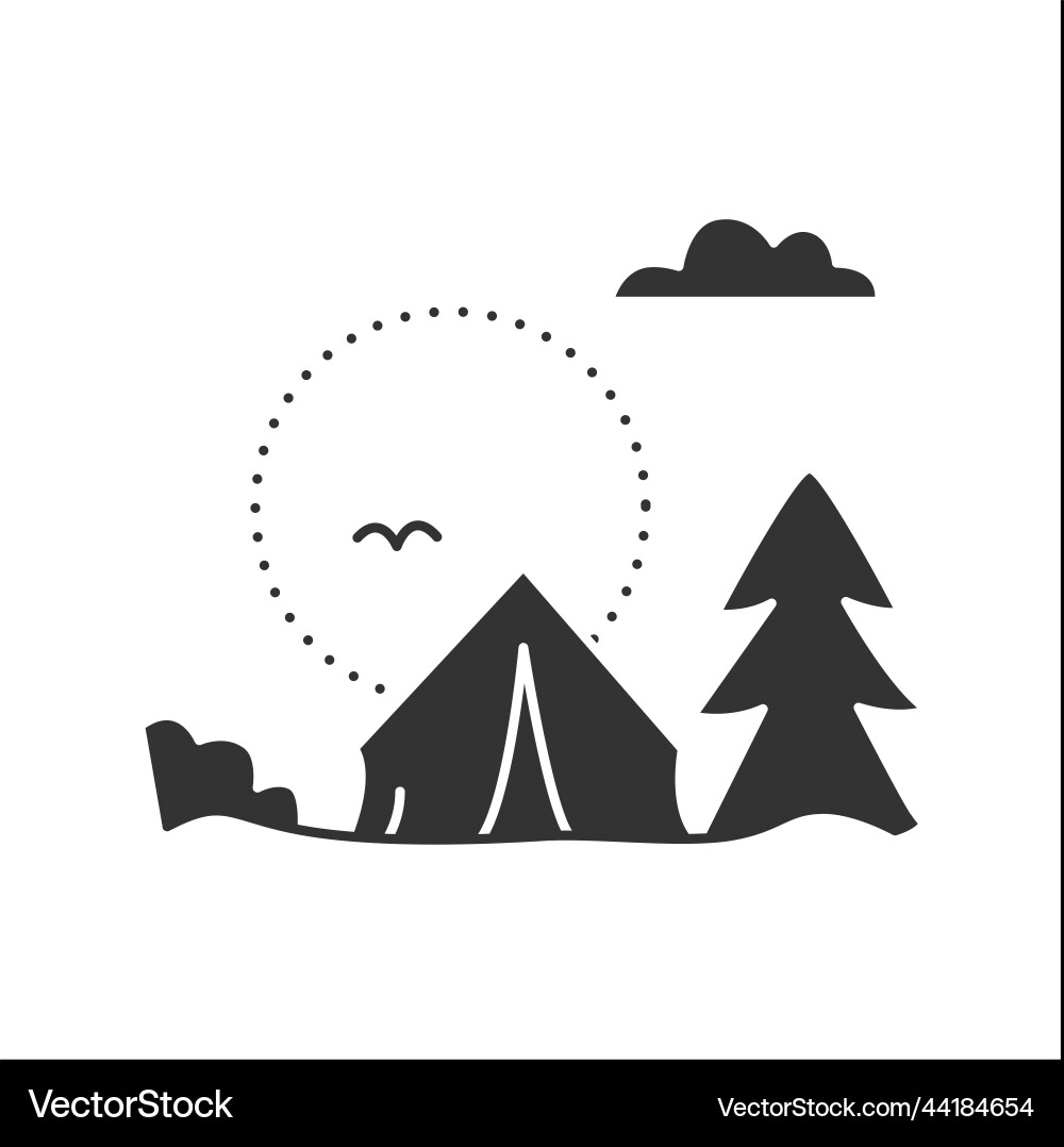 Camping glyph icon Royalty Free Vector Image - VectorStock