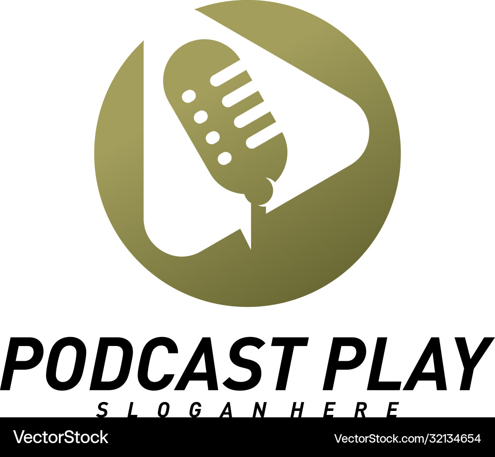 Podcast creative design logo concept play Vector Image