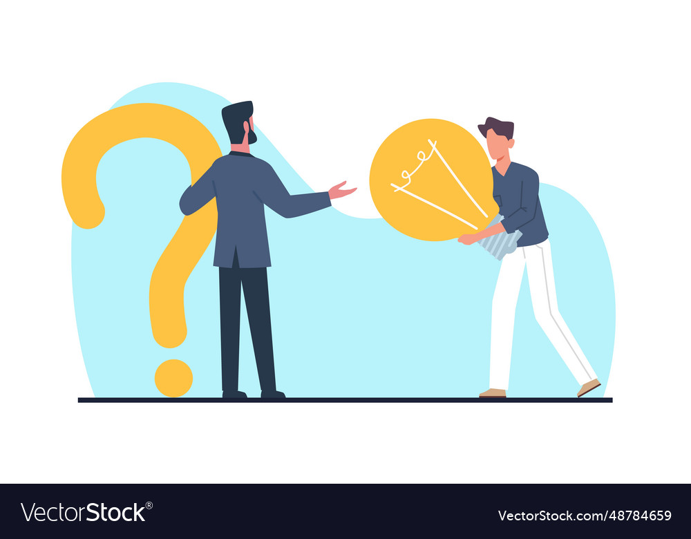 Asking question and getting answer solving Vector Image