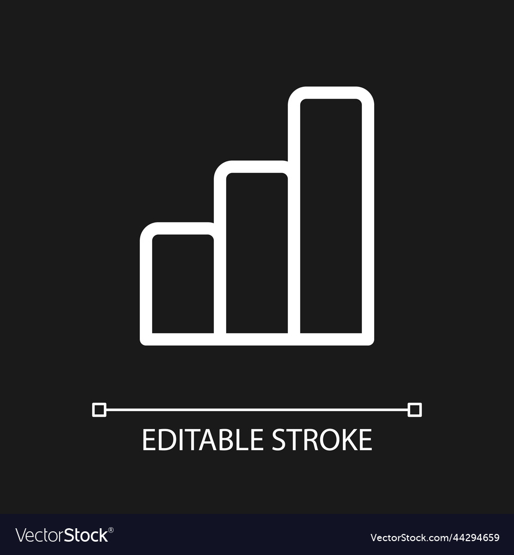 Bar chart pixel perfect white linear ui icon Vector Image