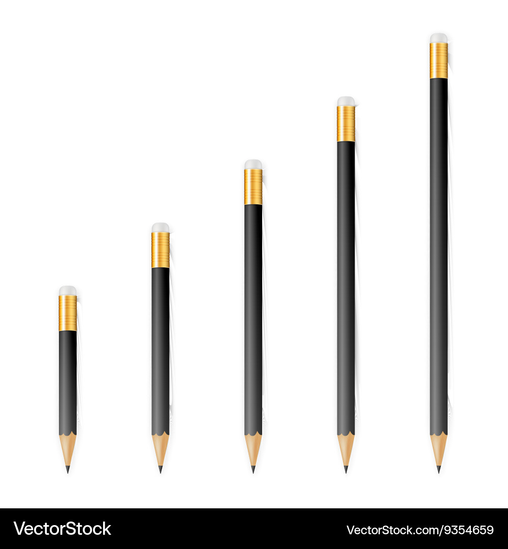 Black wooden sharp pencils Royalty Free Vector Image