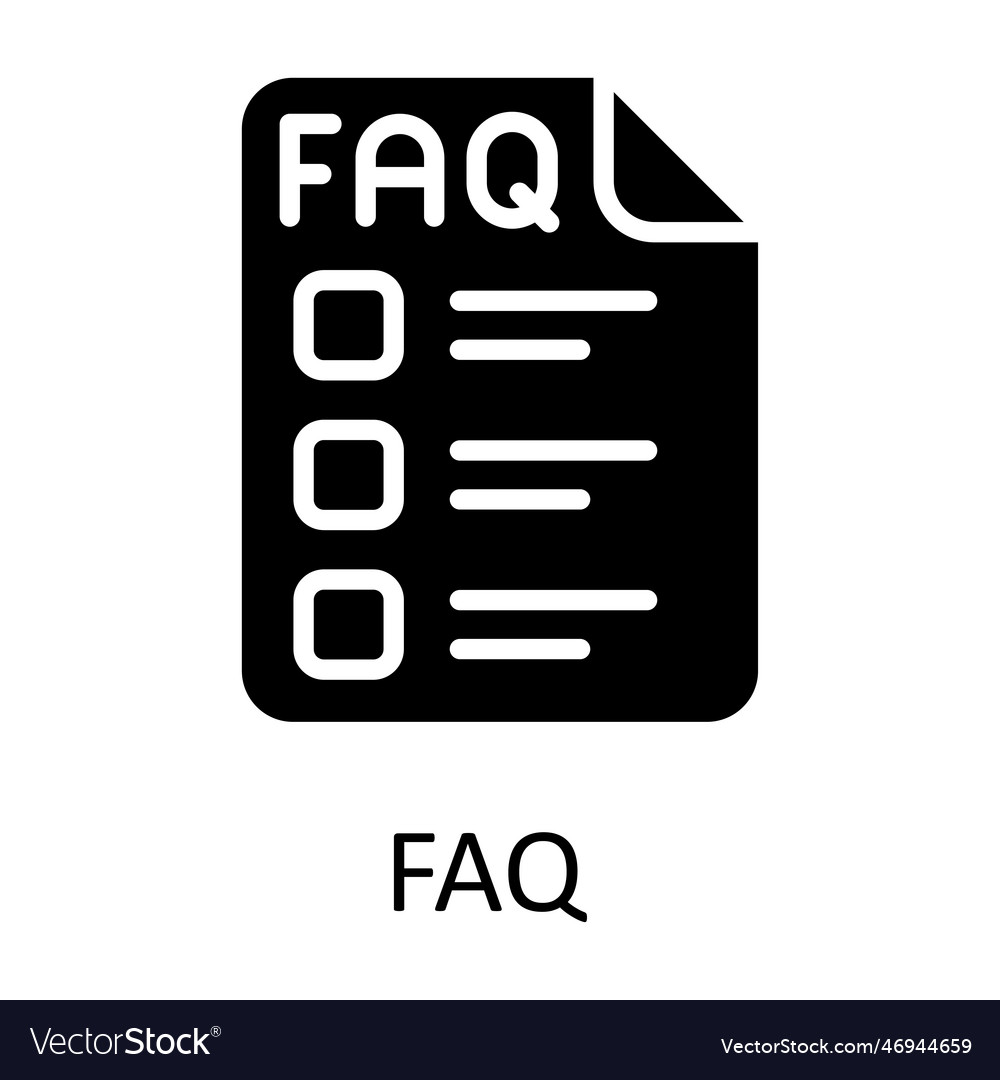 Faq solid icons simple stock Royalty Free Vector Image