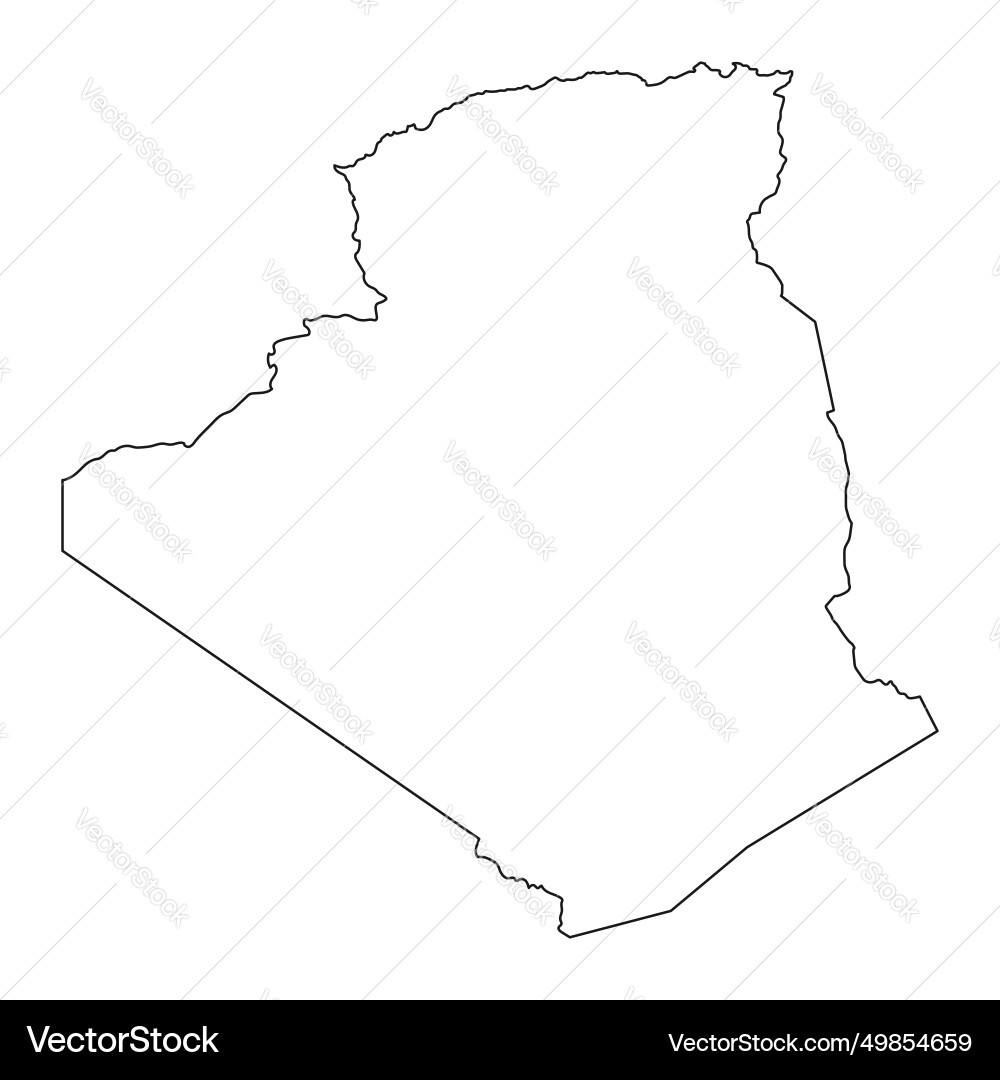 Highly detailed algeria map with borders isolated Vector Image