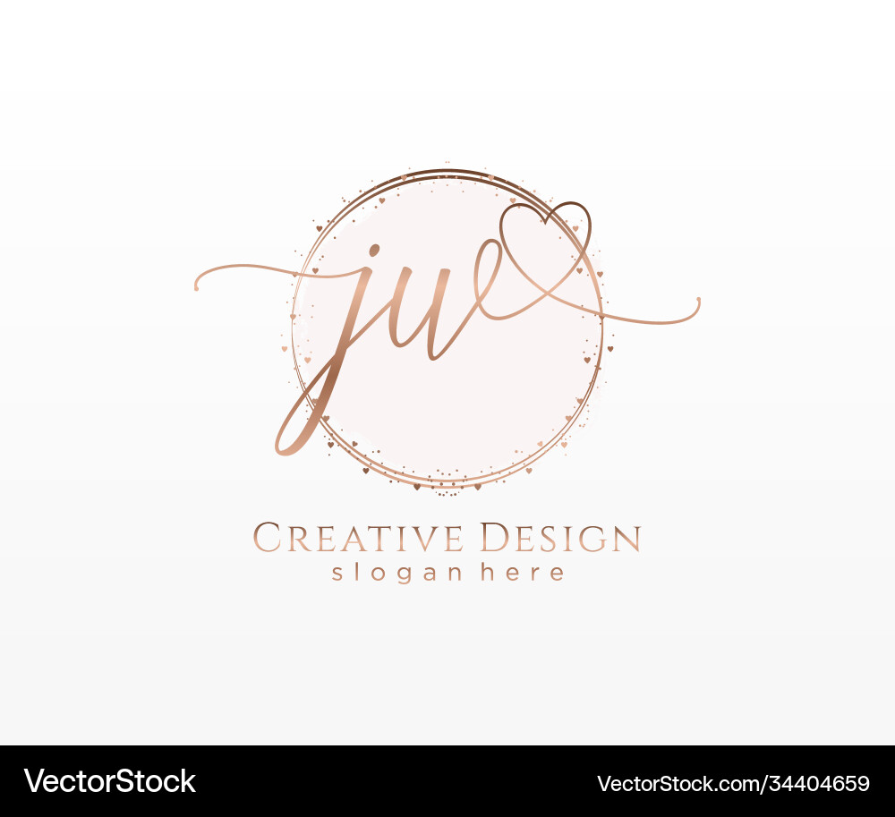 Initial jw handwriting logo with circle template Vector Image