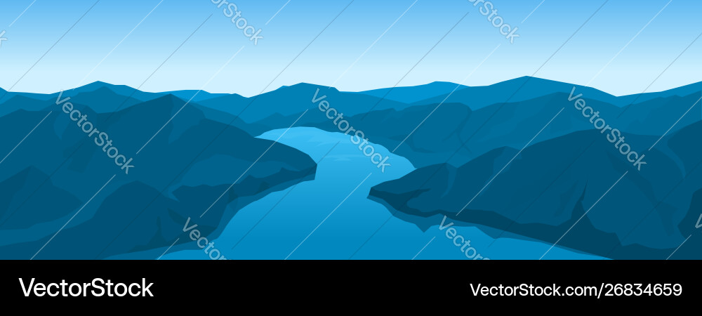 Mountains landscape and river Royalty Free Vector Image