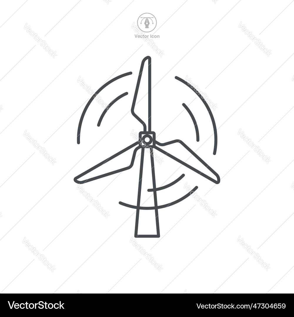 Wind turbine power icon symbol template Royalty Free Vector