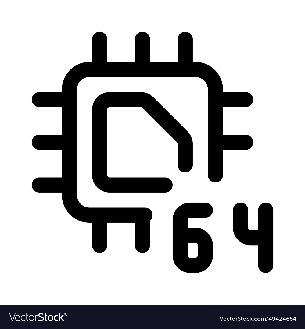 64 Bit Cpu Designed For Data Processing Royalty Free Vector