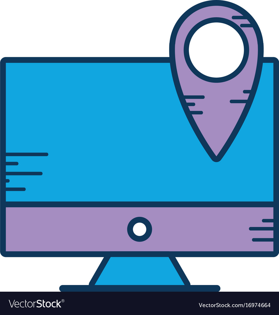 Computer electronic technology with location Vector Image