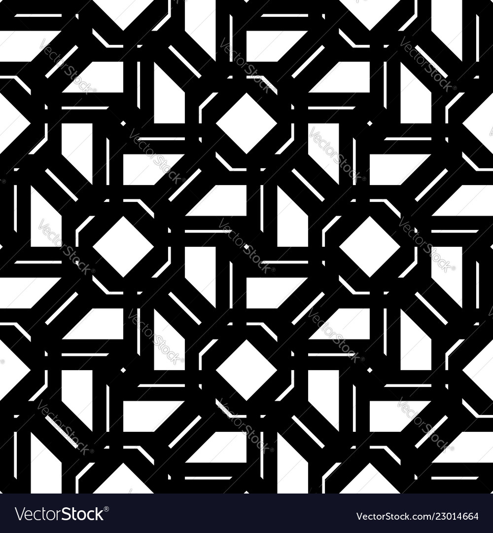 Design Seamless Monochrome Geometric Pattern Vector Image