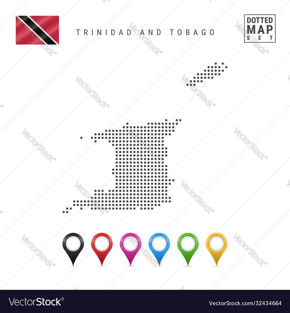 Dotted map trinidad and tobago silhouette Vector Image Dotted map trinidad and tobago silhouette Vector Image