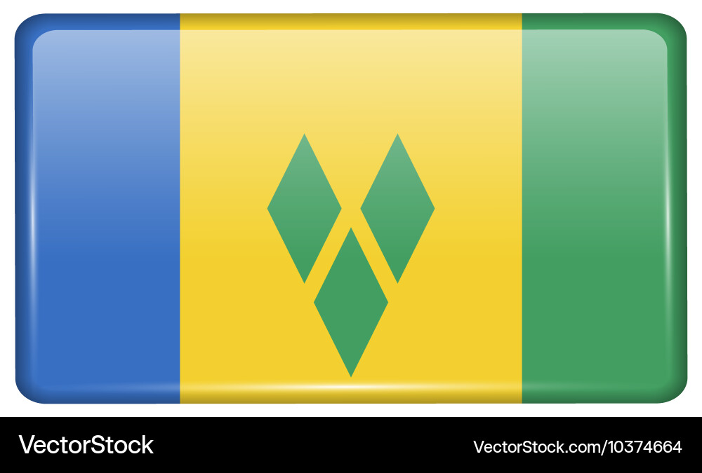 Flags saint vincent grenadines in the form Vector Image