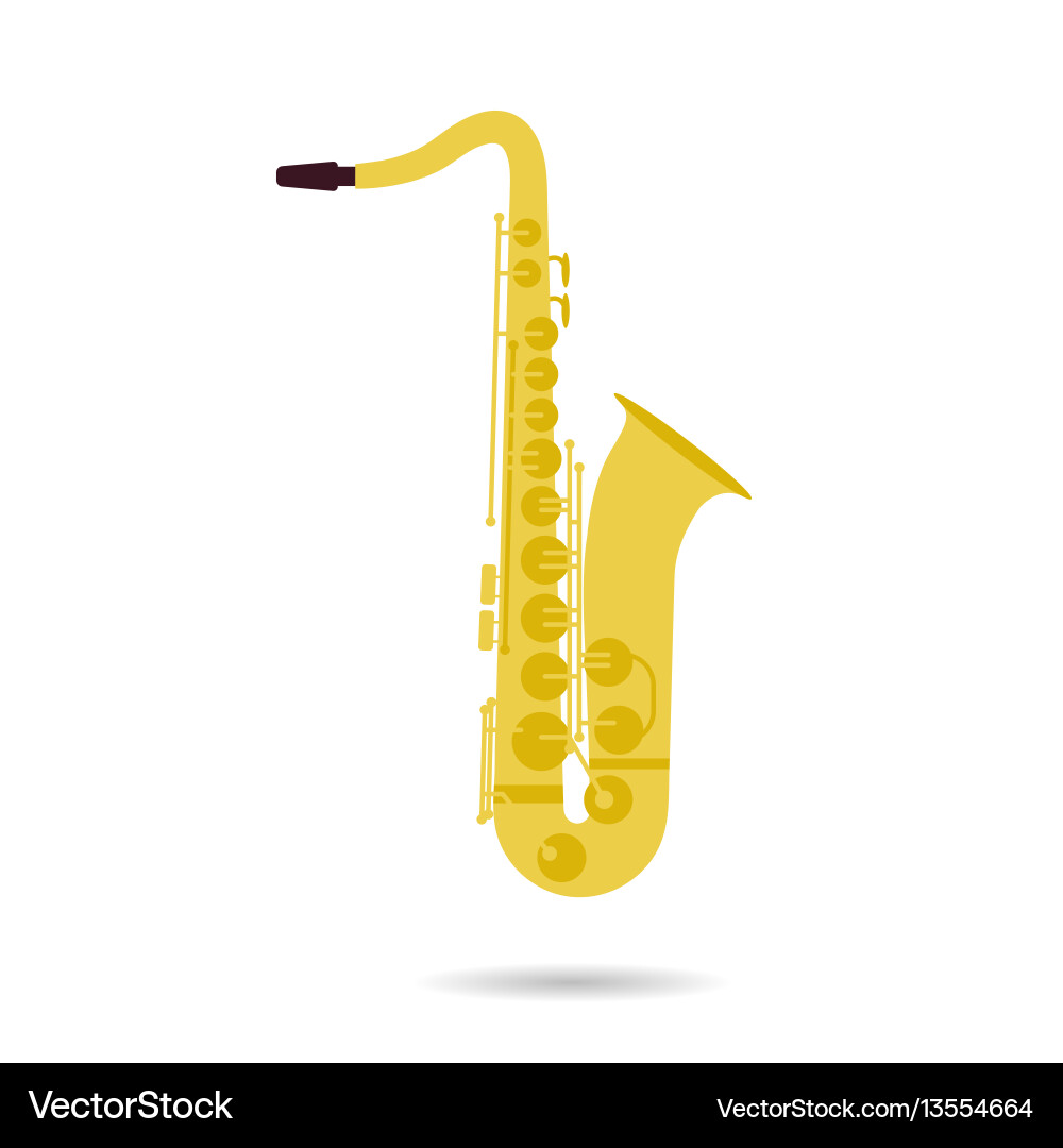 Isolated flat icon of saxophone Royalty Free Vector Image