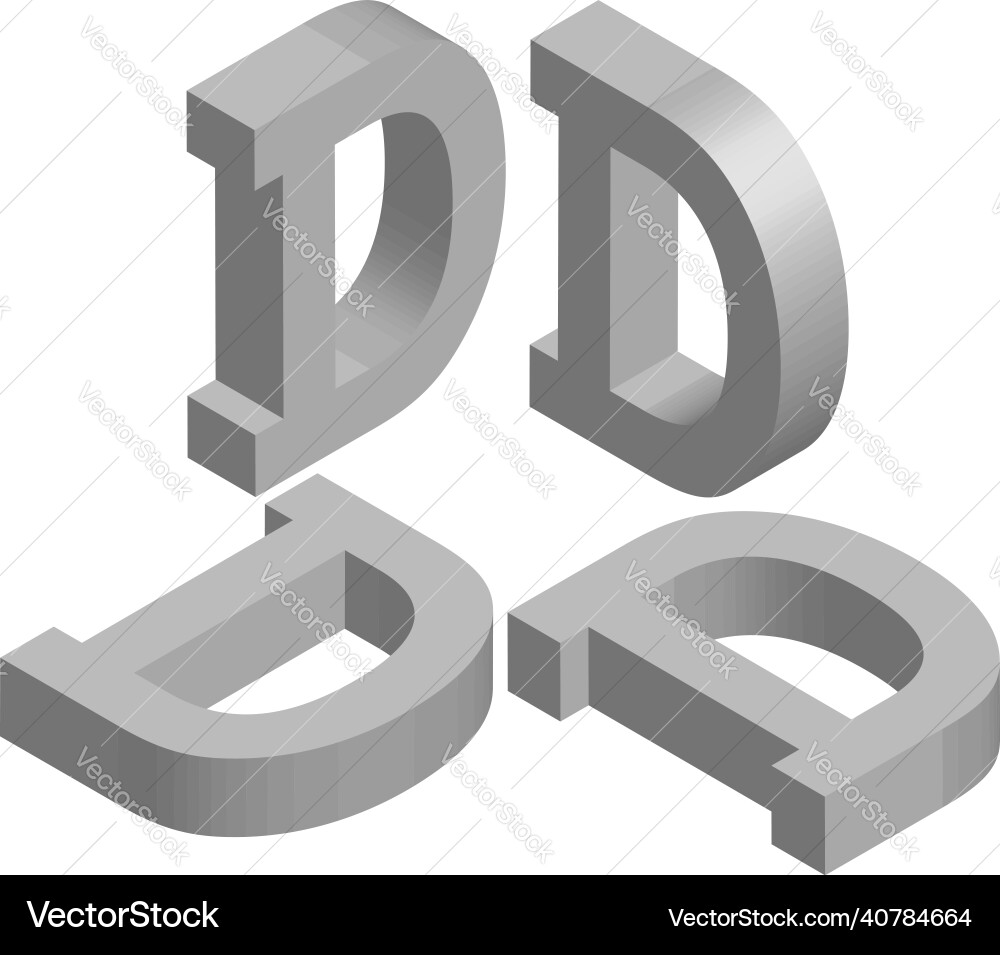Isometric letter d template for creating logos Vector Image