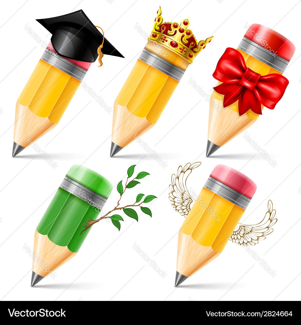 Pencil set Royalty Free Vector Image - VectorStock
