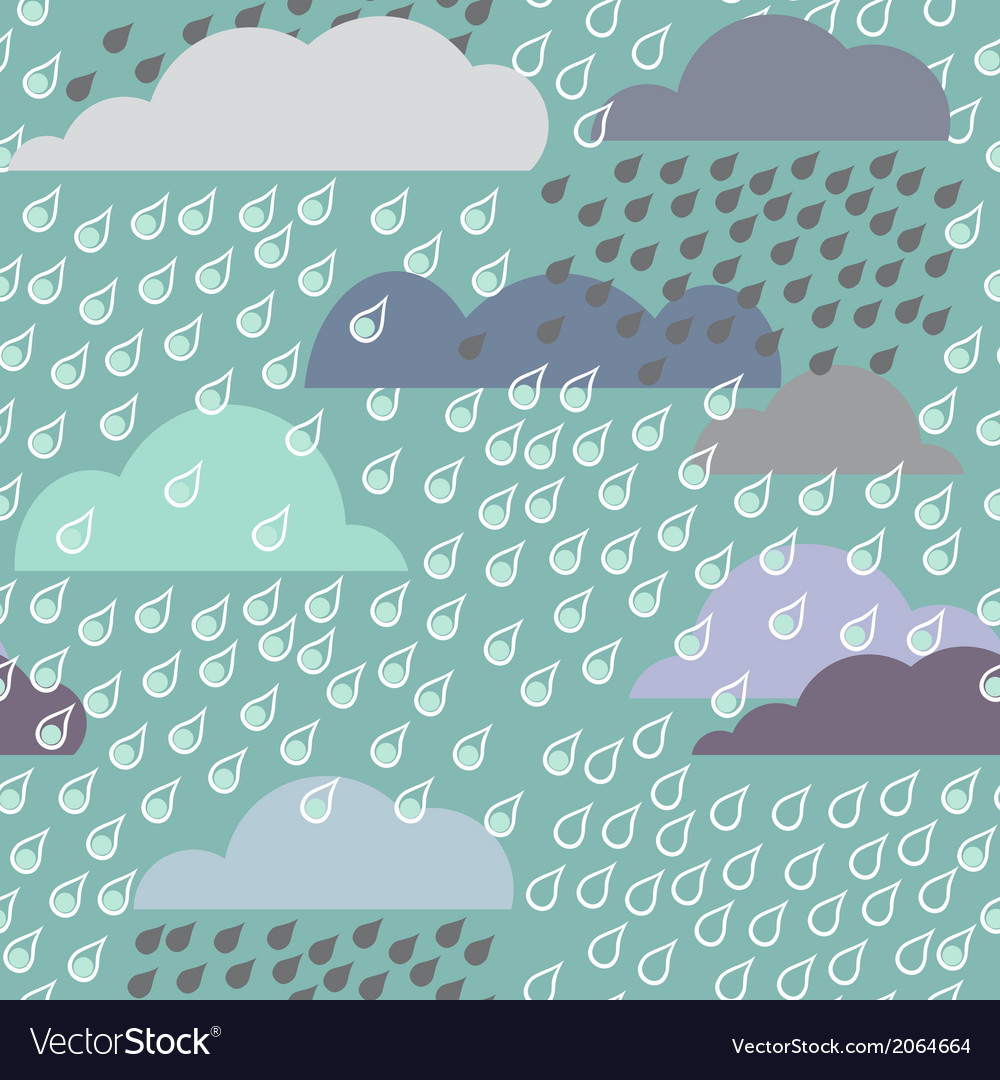 Rainy seamless pattern with clouds Royalty Free Vector Image