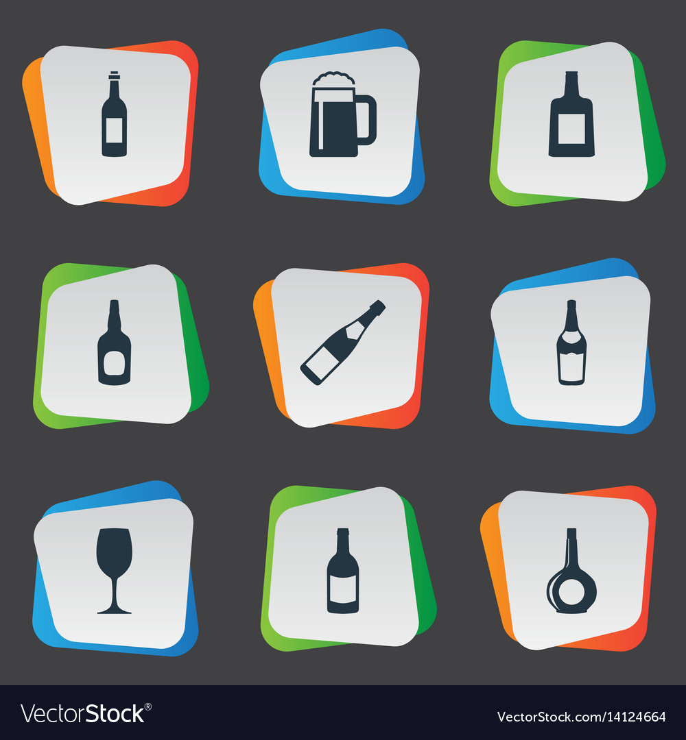 Set of simple beverage icons Royalty Free Vector Image Set of simple beverage icons Royalty Free Vector Image