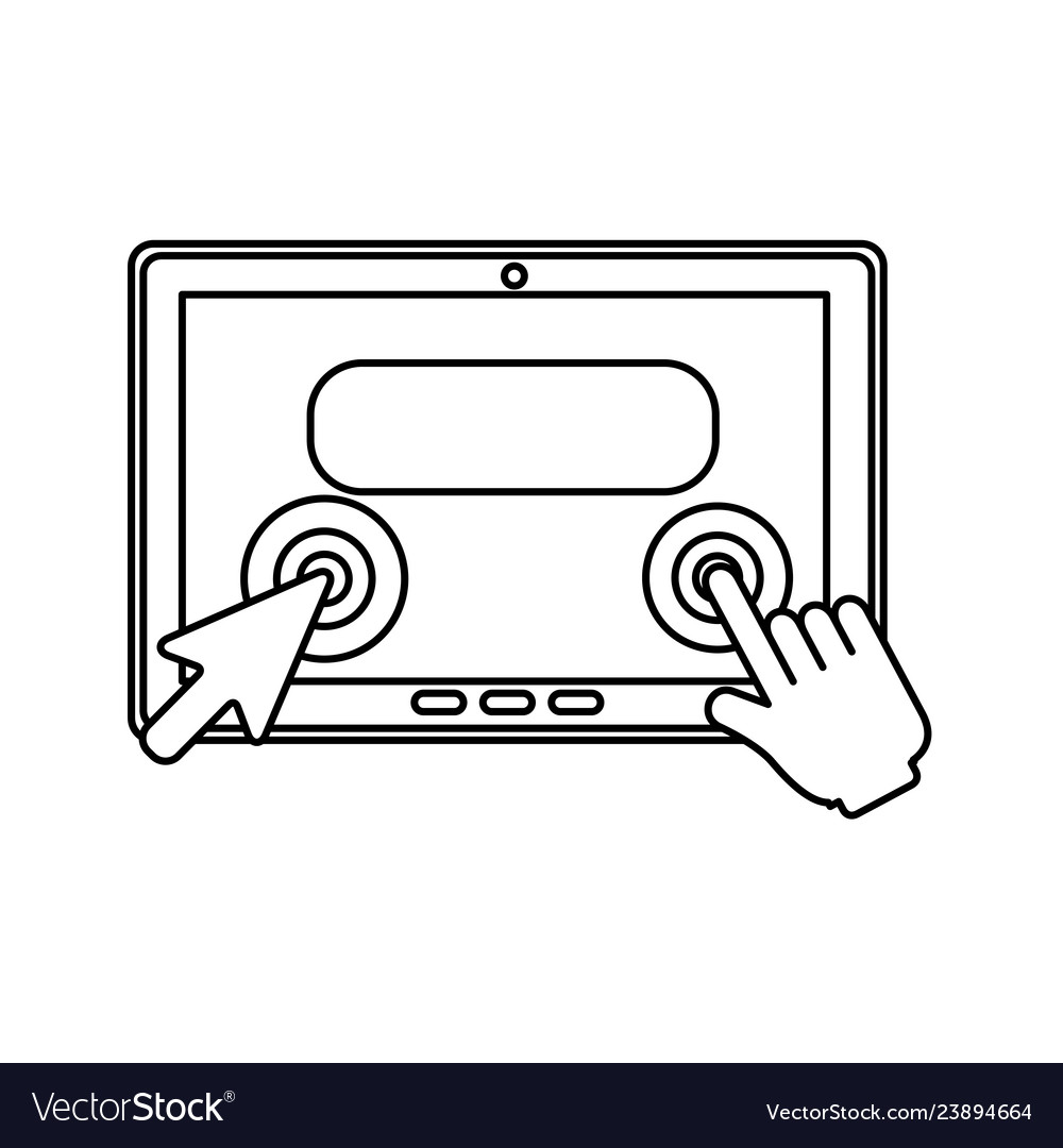 Tablet with cursor pointer Royalty Free Vector Image
