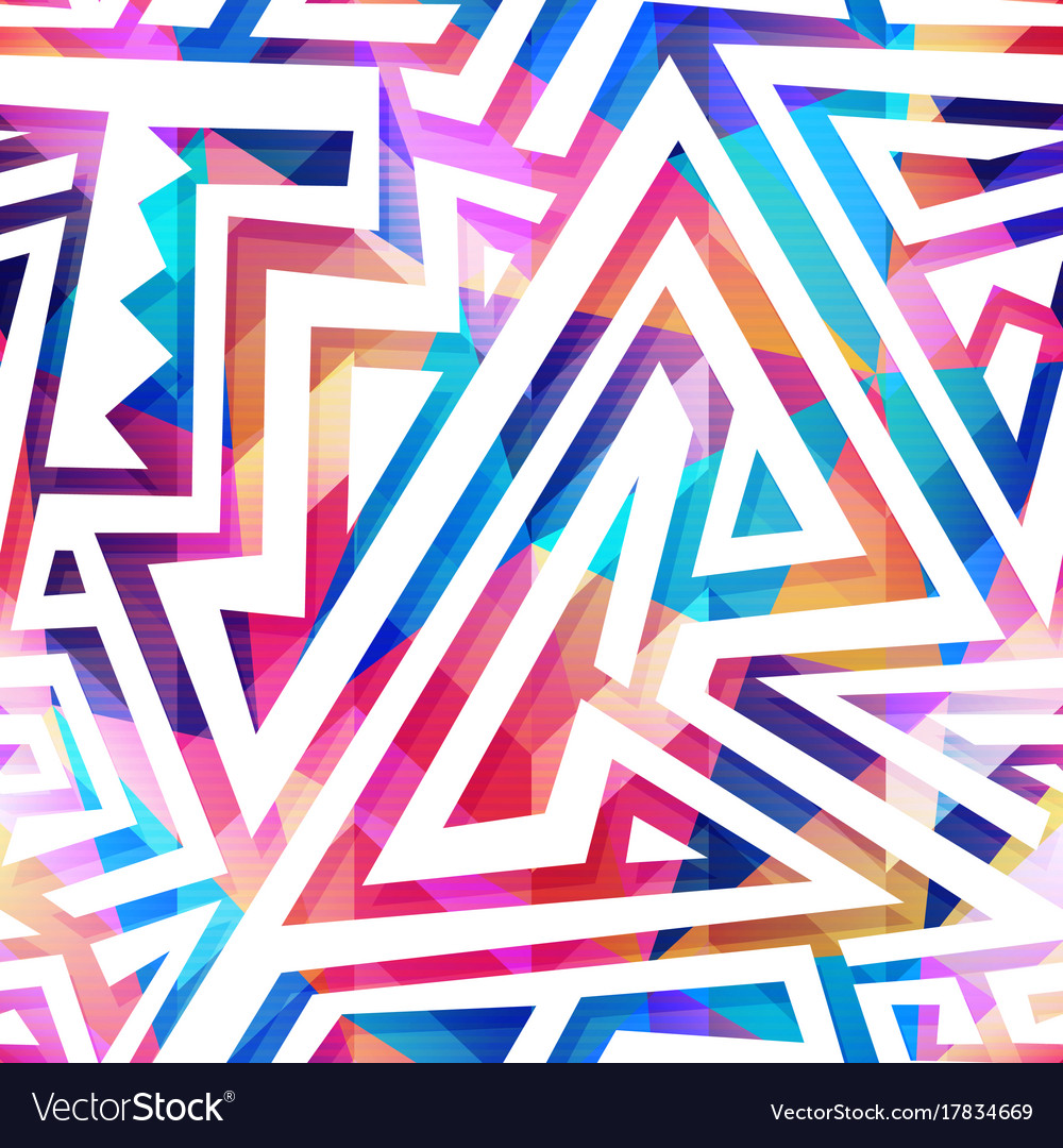 Colored maze seamless pattern Royalty Free Vector Image