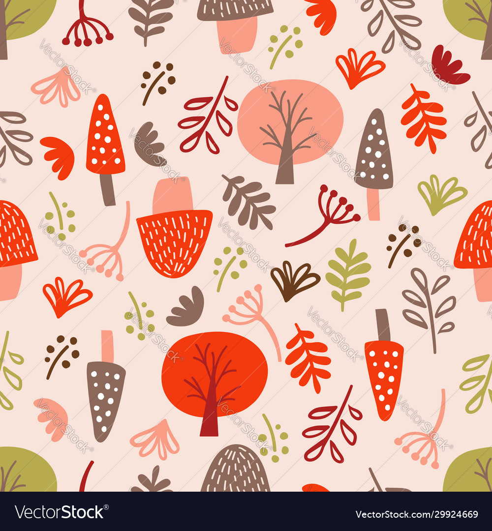 Forest seamless pattern Royalty Free Vector Image
