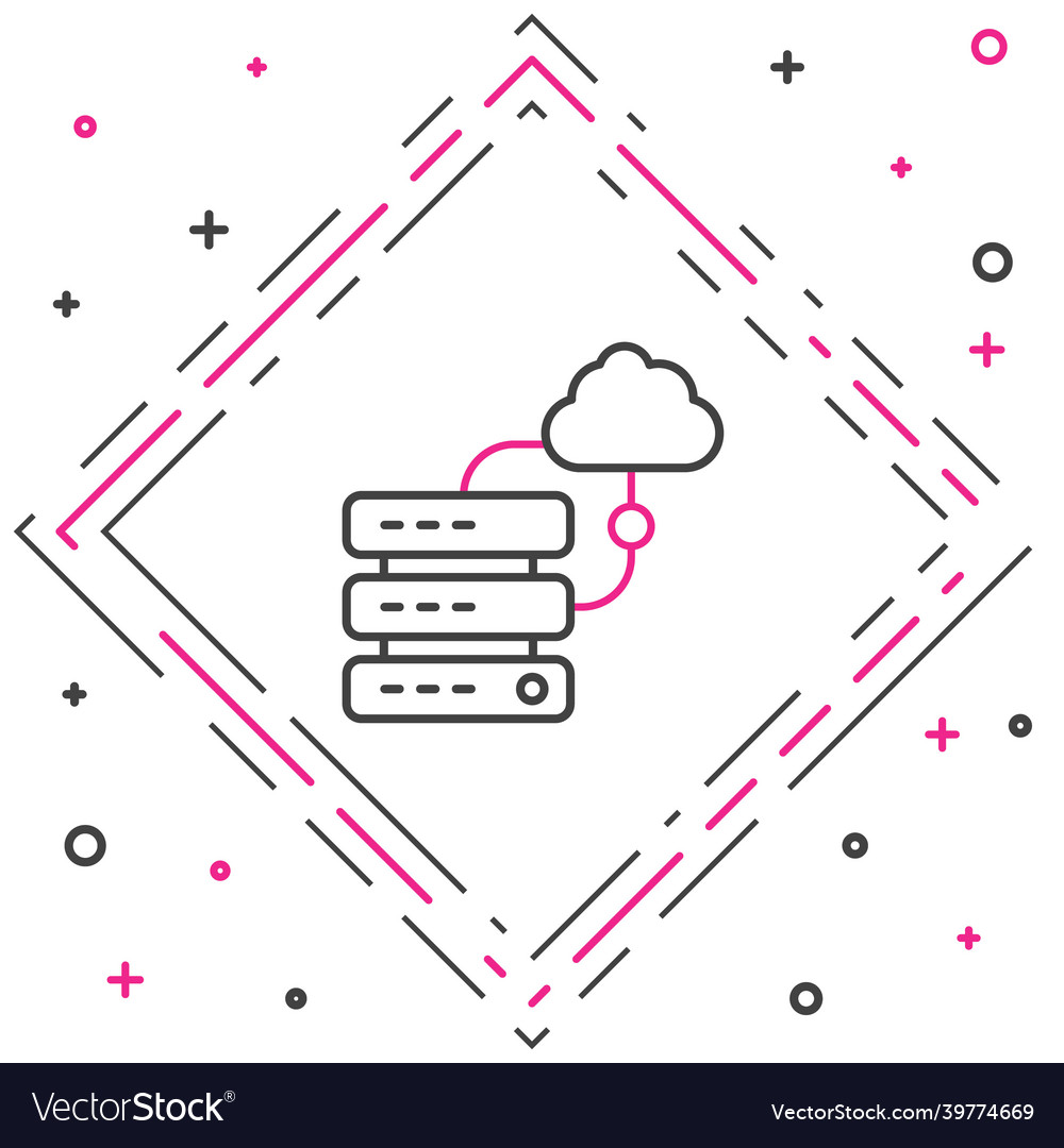 Line network cloud connection icon isolated Vector Image