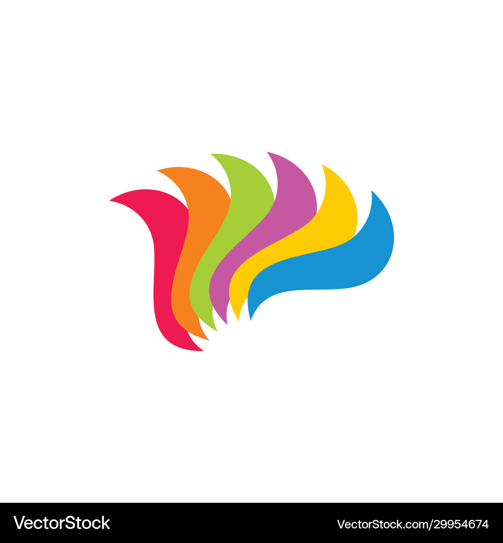 Colorful curves circle rotation logo Royalty Free Vector