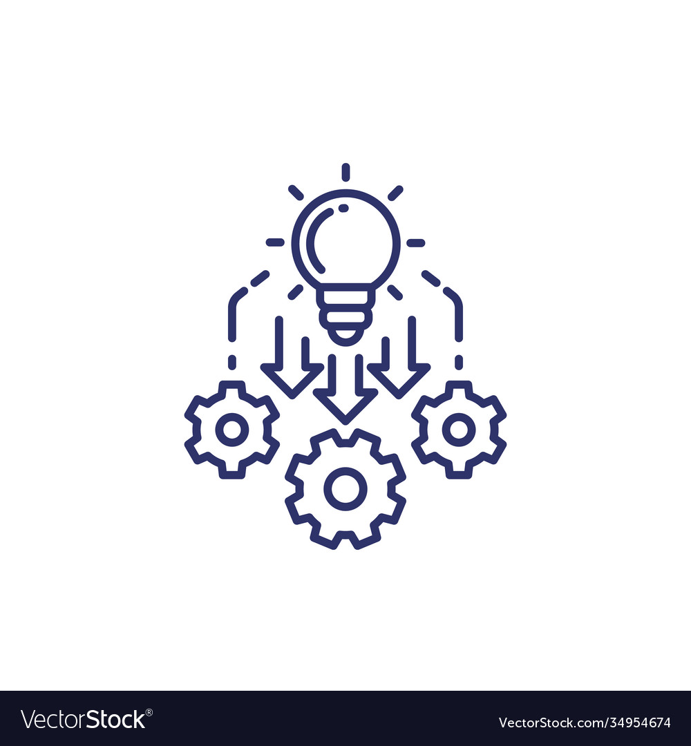 Implementation implement icon line Royalty Free Vector Image