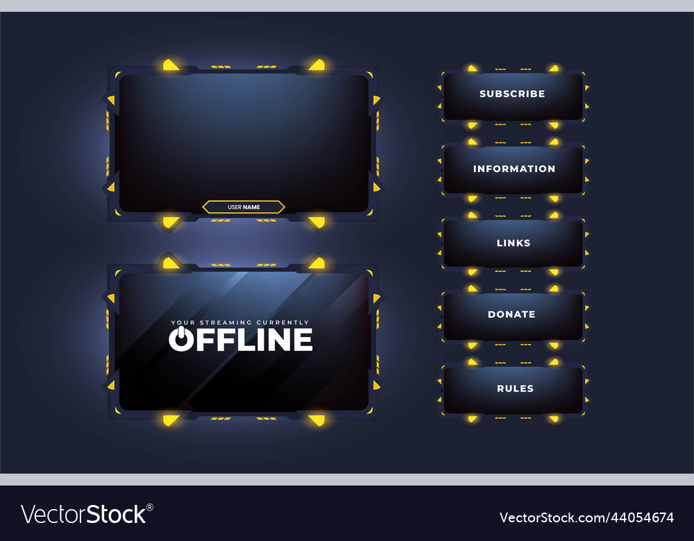 Live streaming overlay design for gamers Vector Image Live streaming overlay design for gamers Vector Image