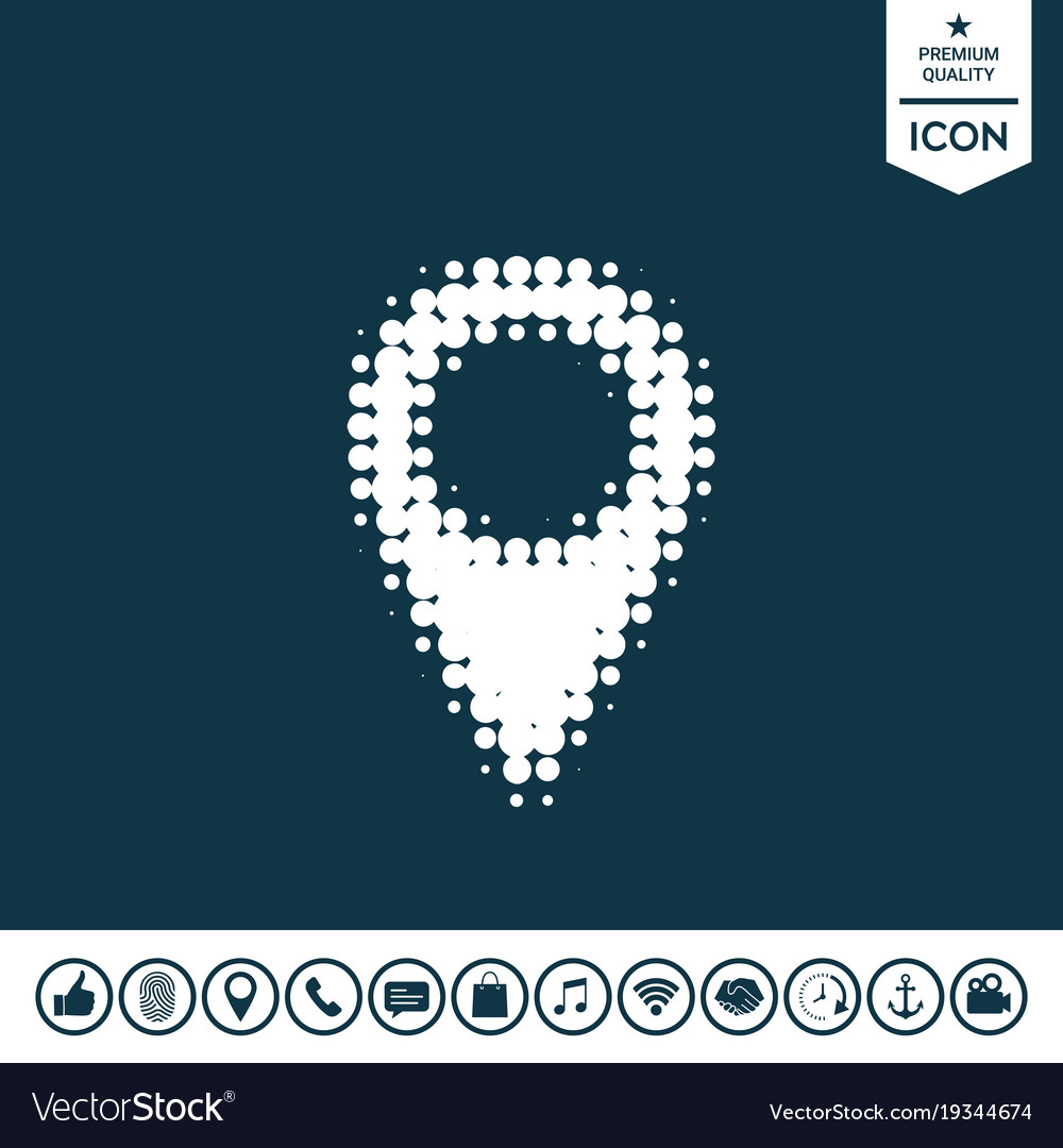 Map pointer halftone logo Royalty Free Vector Image