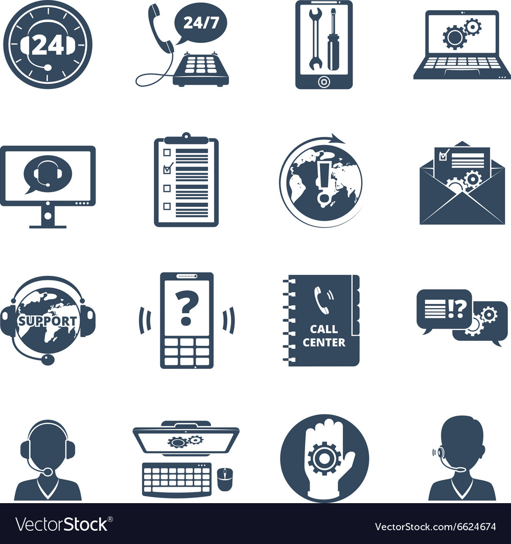 Support icons set Royalty Free Vector Image - VectorStock