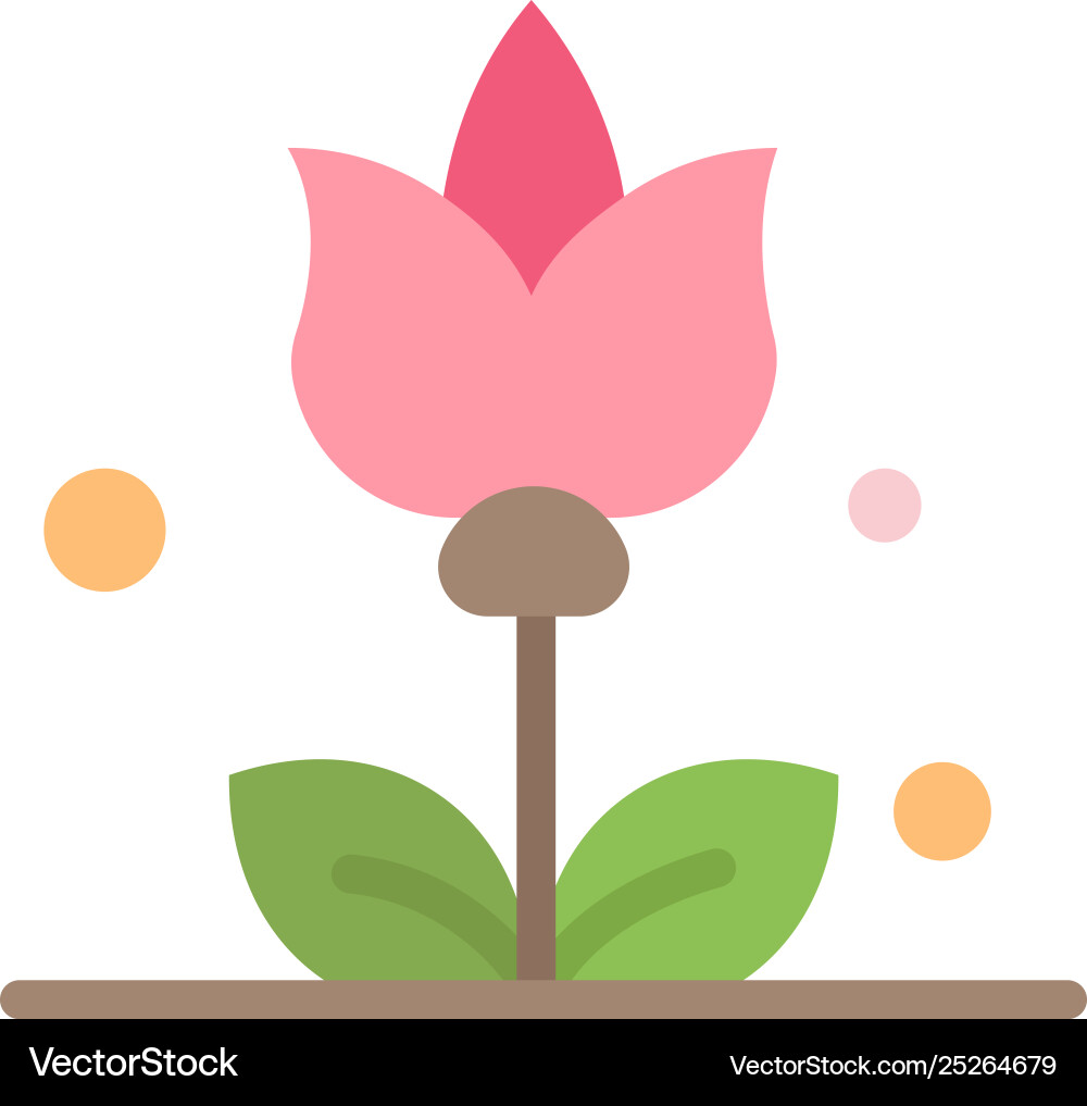 Bouquet flowers present flat color icon Royalty Free Vector